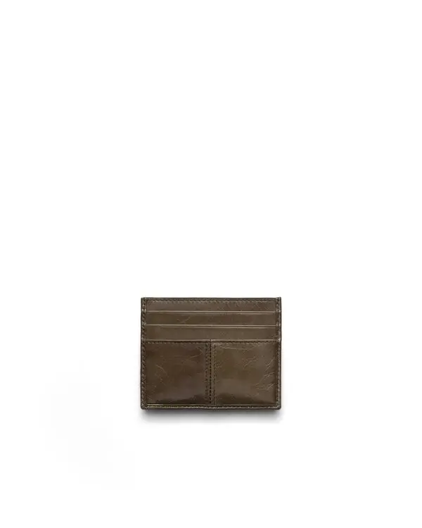Prada Leather Card Holder - Green