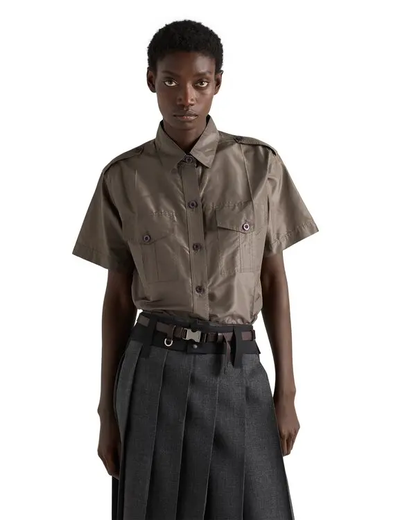Prada Short-sleeved Taffeta Shirt - Green