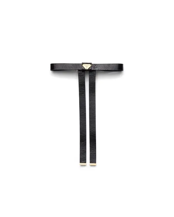 Prada Leather Barrette - Black