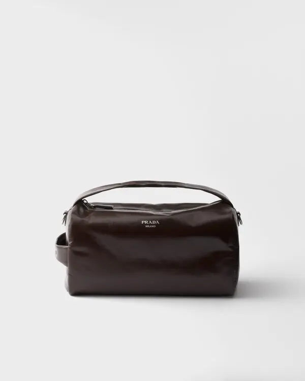 Prada Leather Shoulder Bag - Dark Brown