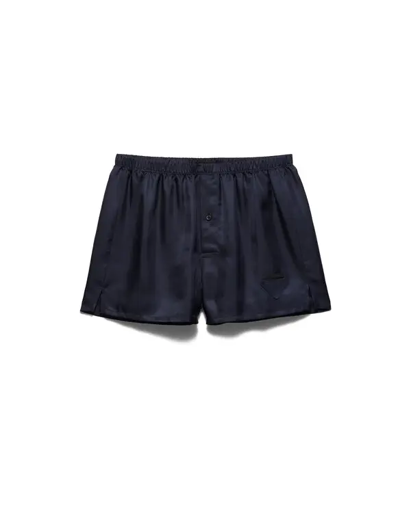 Prada Silk Boxer Shorts - Blue