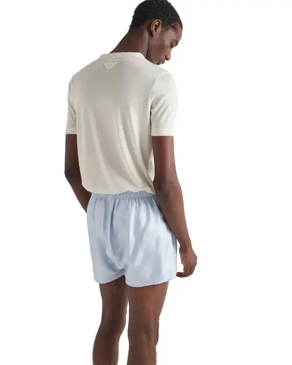 Prada Silk Boxer Shorts - Light Blue