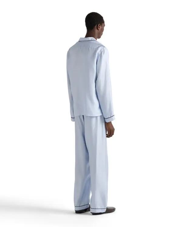 Prada Silk Twill Pajaas - Light Blue