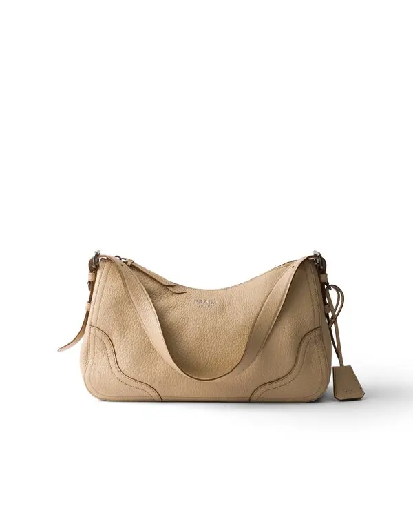 Prada Aimèe Large Leather Shoulder Bag - Neutral