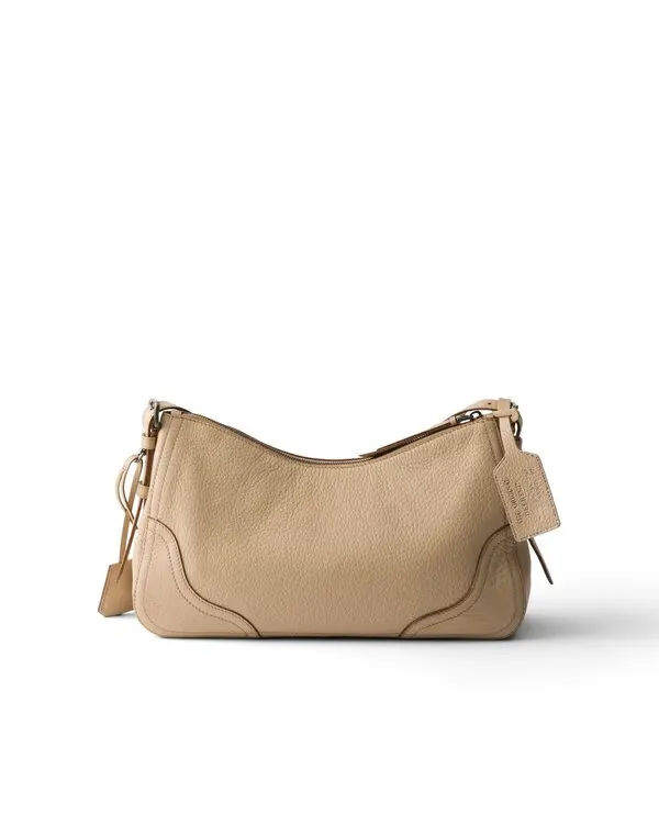 Prada Aimèe Large Leather Shoulder Bag - Neutral
