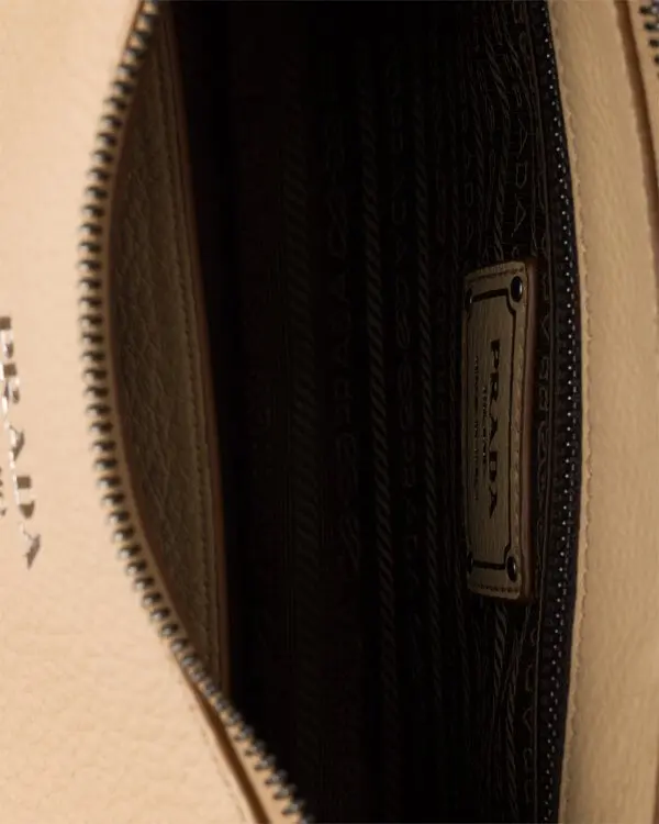 Prada Aimèe Large Leather Shoulder Bag - Neutral