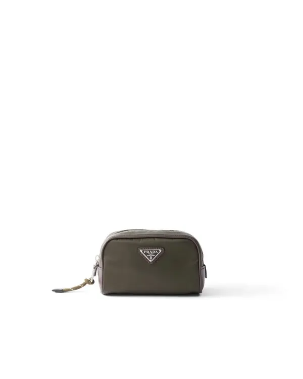 Prada Re-nylon And Leather Pouch - Green