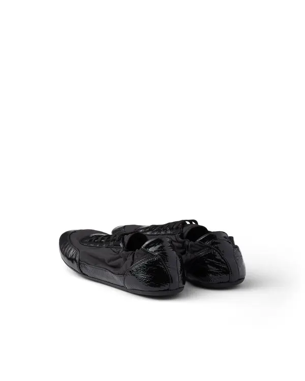 Prada Collapse Re-nylon And Leather Sneakers - Black
