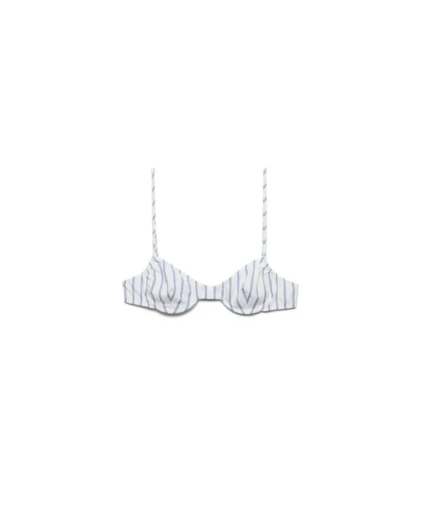 Prada Striped Poplin Bra - White