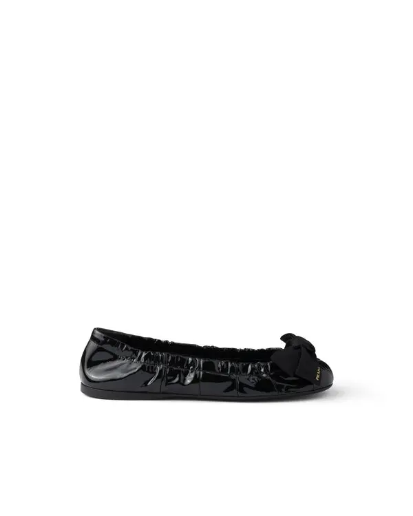 Prada Patent Leather Ballerinas With Bow