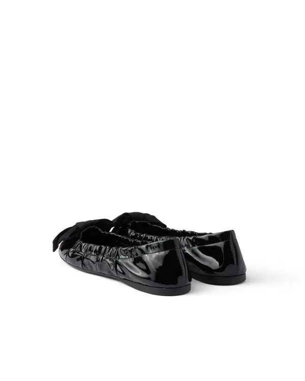 Prada Patent Leather Ballerinas With Bow