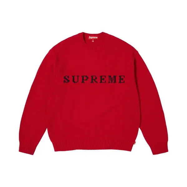 Supreme Contrast Logo Sweater - Red