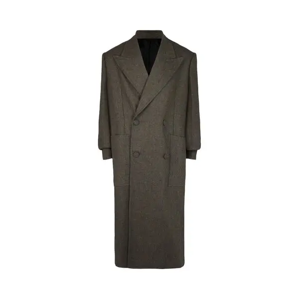 Givenchy Double Breasted Herringbone Overcoat