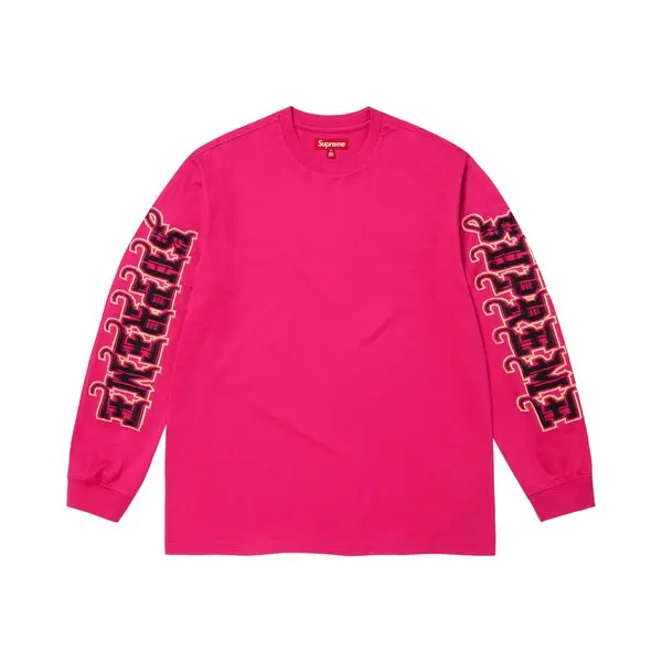 Supreme Intarsia Sleeve Long-sleeve Top - Pink
