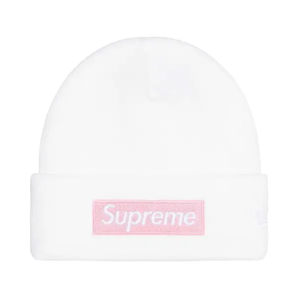 Supreme New Era Box Logo Beanie - White