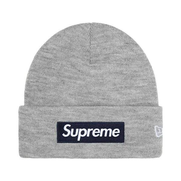 Supreme New Era Box Logo Beanie - Grey