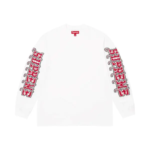 Supreme Intarsia Sleeve Long-sleeve Top - White
