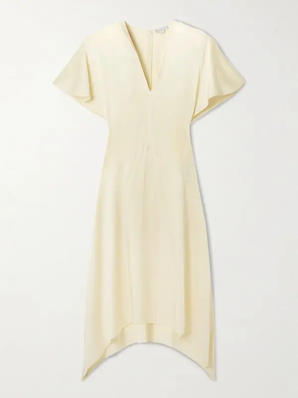 Stella McCartney Paneled Hammered-satin Midi Dress