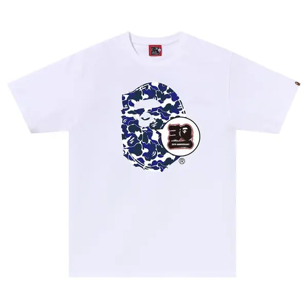 A BATHING APE Com 30th Anniversary Ape Head Tee Set - White