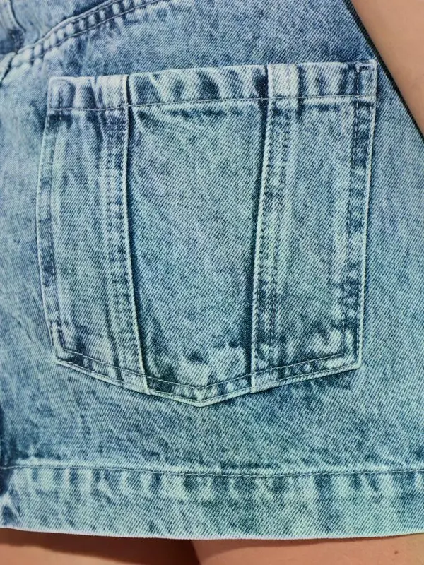 MARANT ETOILE Juana Denim Mini Skirt - Blue