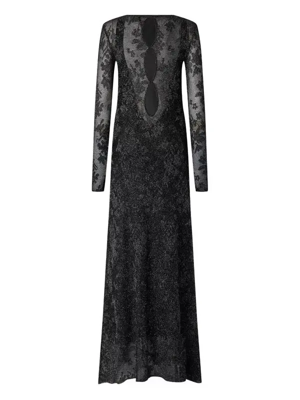 Pinko Openwork Long-sleeve Maxi Dress