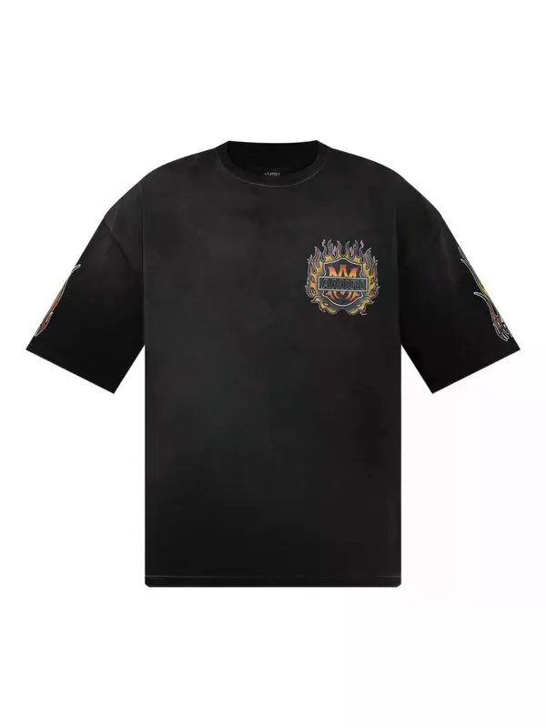 Amiri Flame-graphic T-shirt - Black