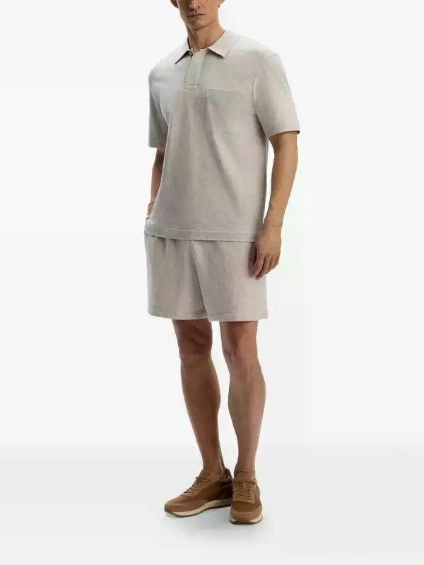 12 STOREEZ Textured Terry Track Shorts - Grey
