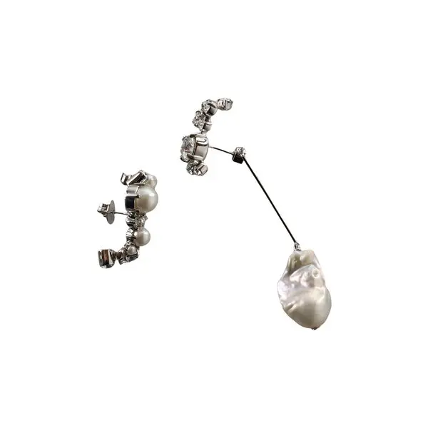 Givenchy Crystal And Pearl Hoop Earrings - White