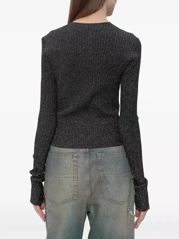 Amiri Cut-out Knit Cardigan - Grey