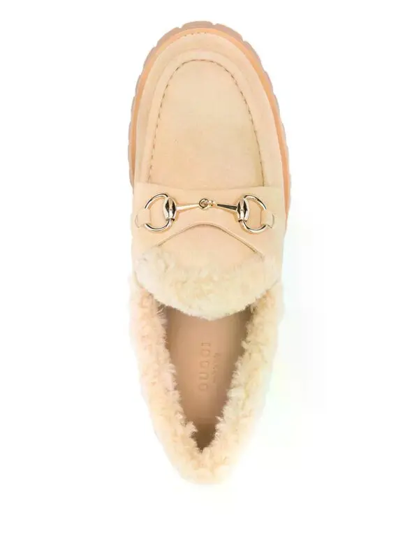 Gucci Horsebit Shearling Loafers - Neutrals