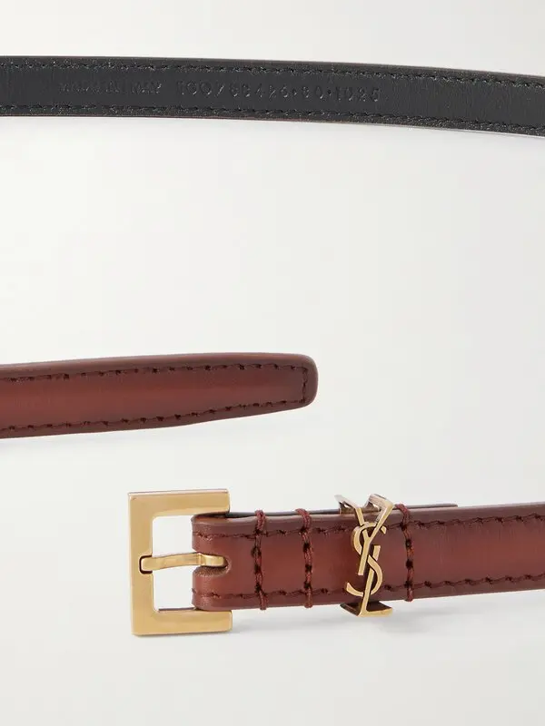 Saint Laurent Cassandre Leather Belt