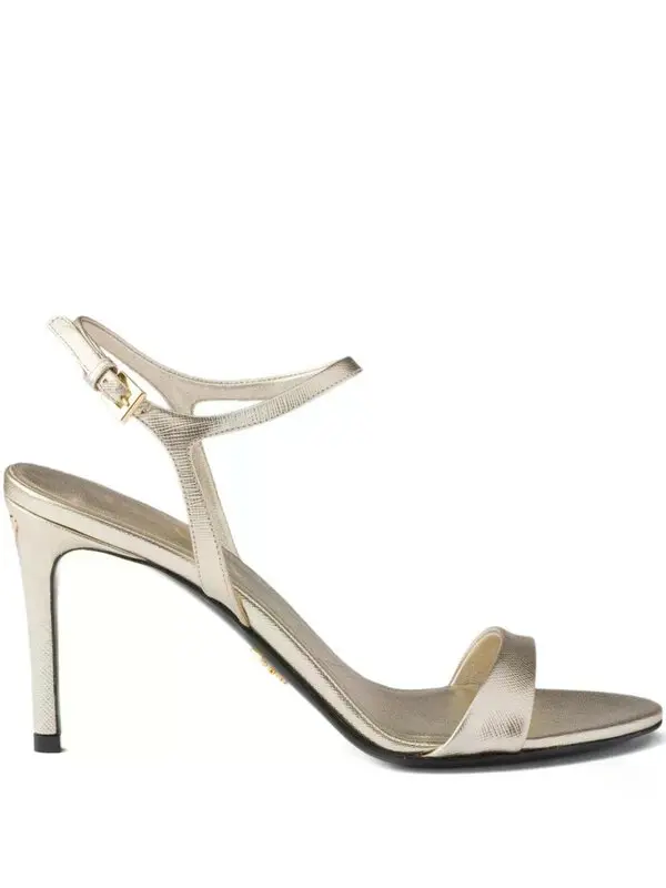 Prada Metallic Leather Sandals