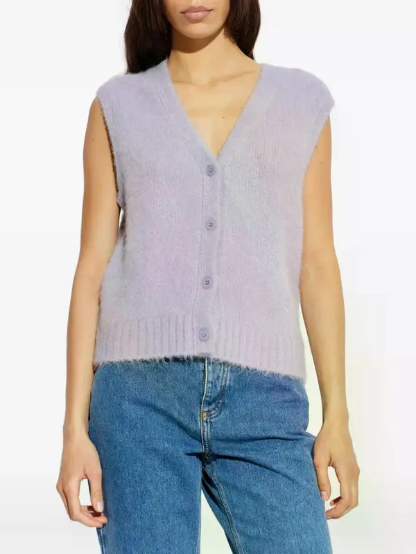 SAMSOE SAMSOE Buttoned V-neck Knitted Vest