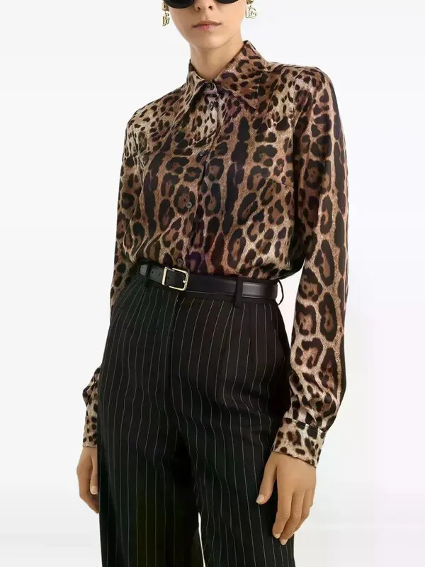 Dolce & Gabbana Leopard-print Shirt - Brown