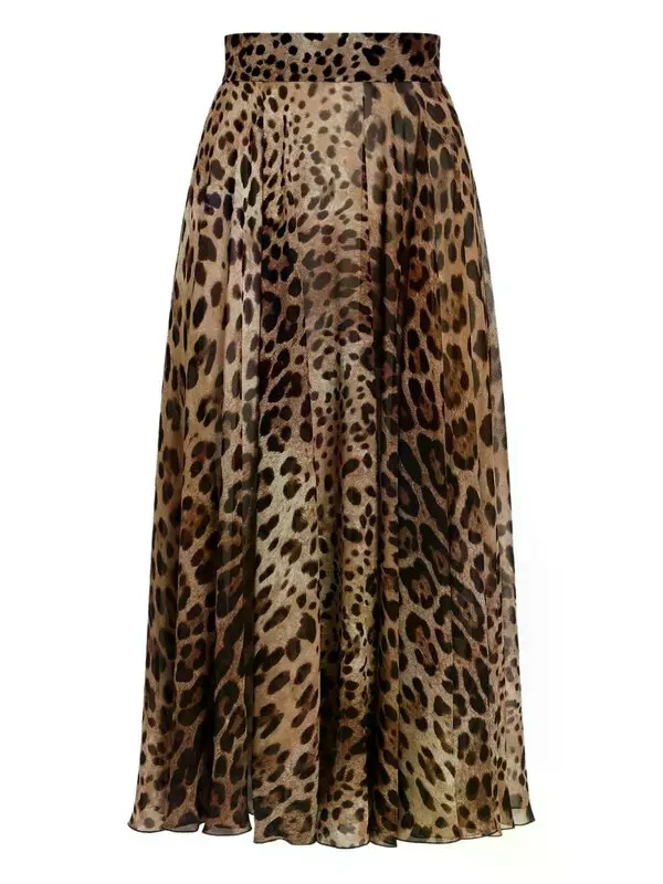 Dolce & Gabbana Leopard-print Pleated Midi Skirt