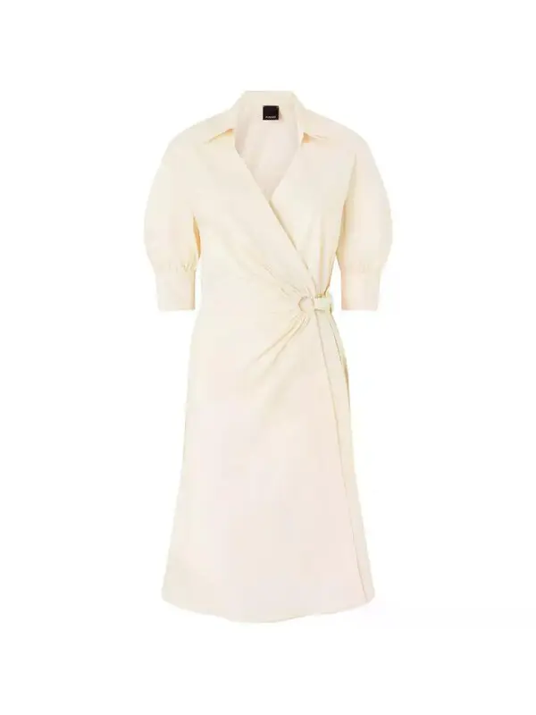 Pinko Collared Dress With Ring Detail - Neutrals