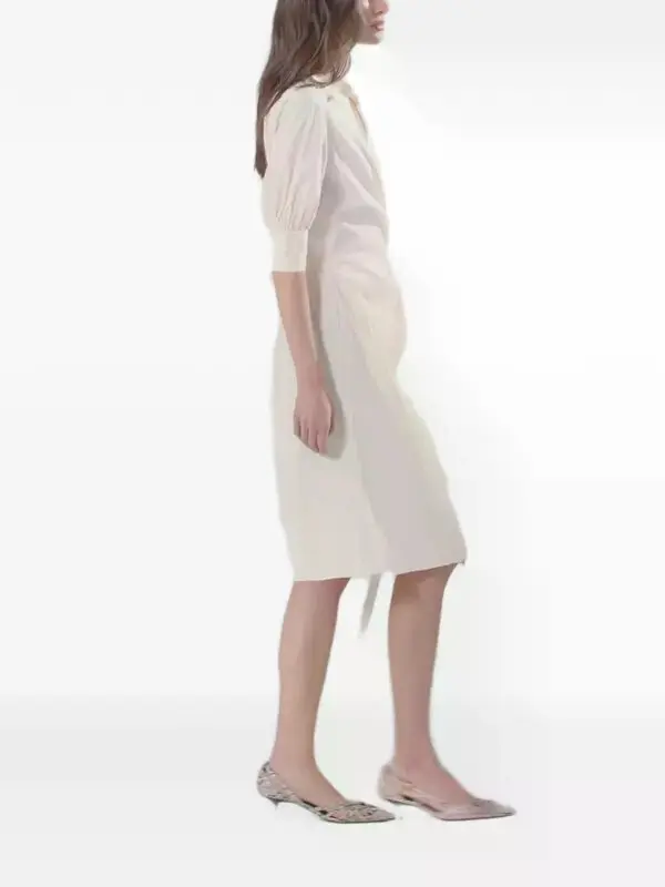 Pinko Collared Dress With Ring Detail - Neutrals