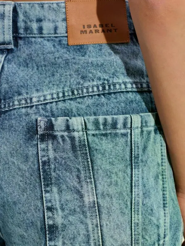 MARANT ETOILE Acid-wash Denim Shorts - Blue