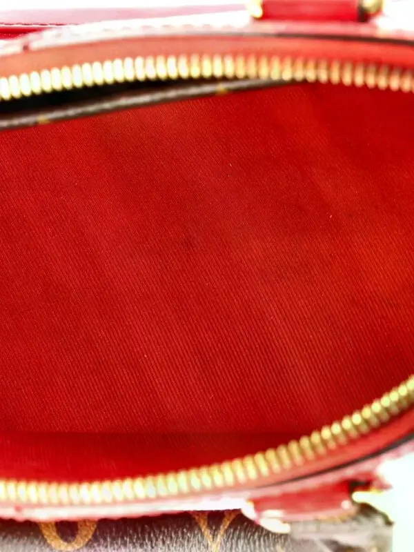 LOUIS VUITTON Alma Handbag Vernis Monogram Canvas Bb Satchel - Red