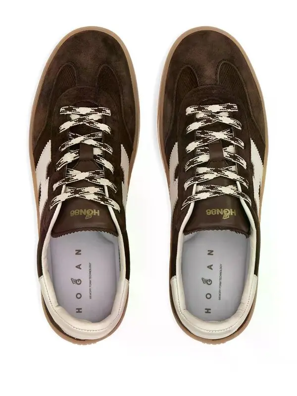 Hogan Textured Logo-appliqué Sneakers - Brown