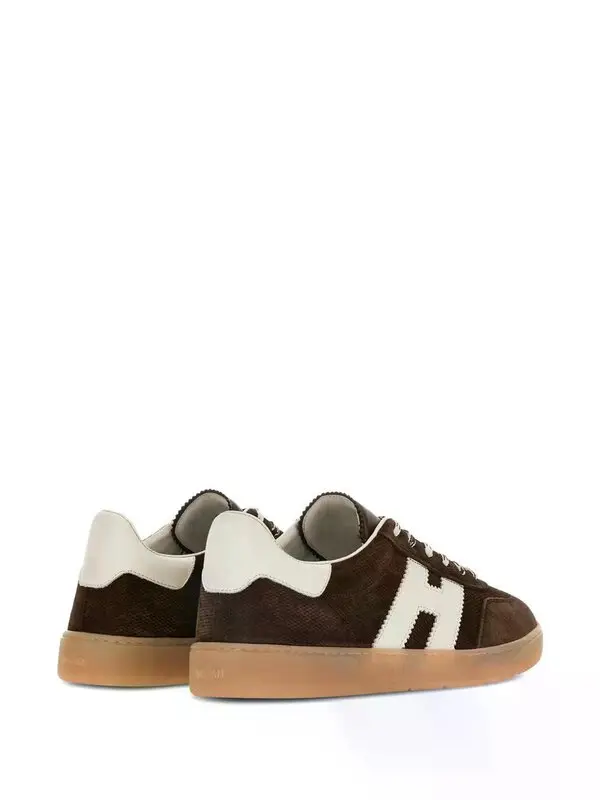 Hogan Textured Logo-appliqué Sneakers - Brown