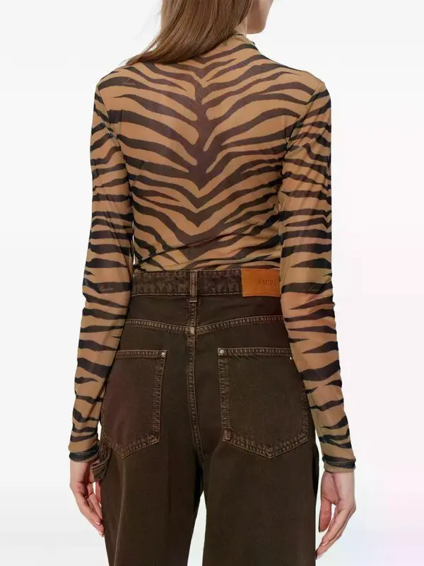 Amiri Zebra-print Top - Neutrals