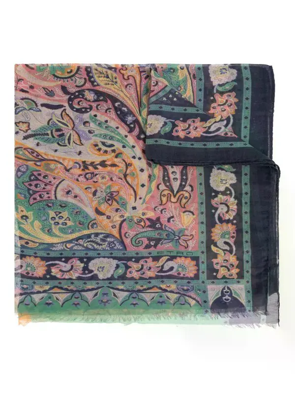 Etro Paisley Scarf - Blue