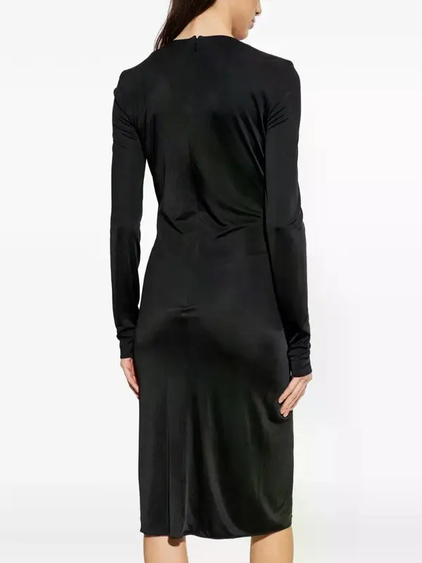 Versace Medusa-plaque Draped Dress - Black