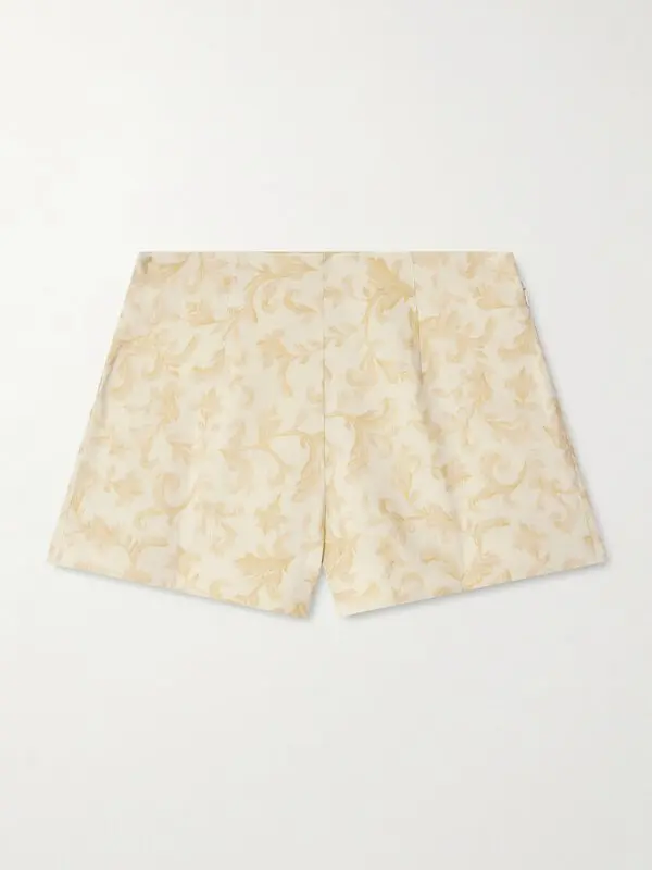 Posse Isla Printed Linen And Silk-blend Shorts