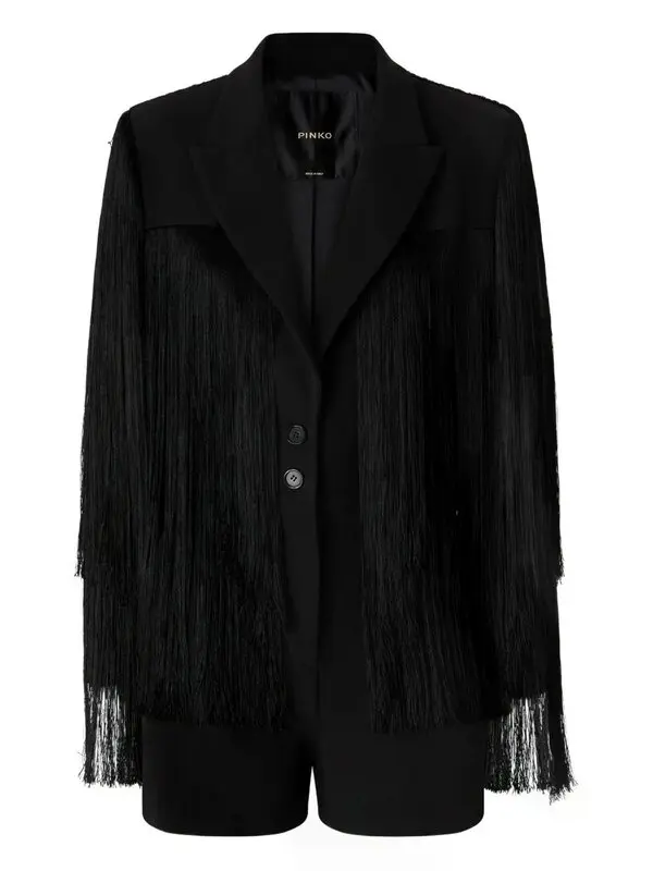 Pinko Fringed Playsuit - Black