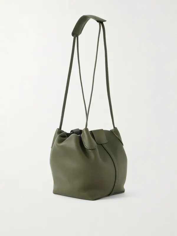 Loro Piana Bale Softy Leather Bucket Bag - Green