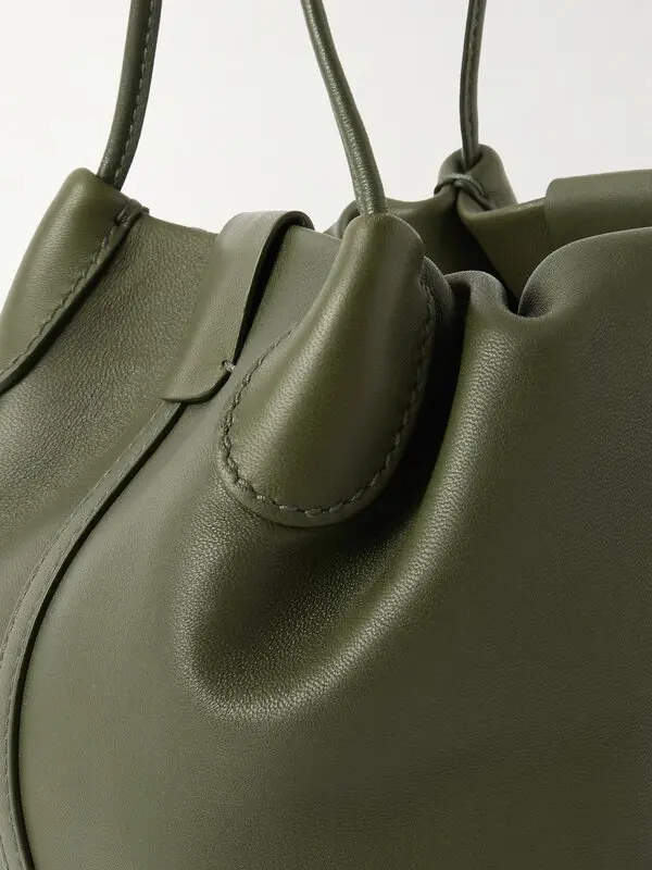 Loro Piana Bale Softy Leather Bucket Bag - Green