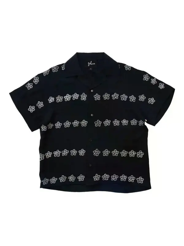GLASS CYPRESS Floral-print Shirt - Black