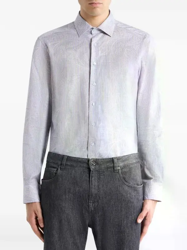 Etro Cotton Jacquard Shirt - Purple